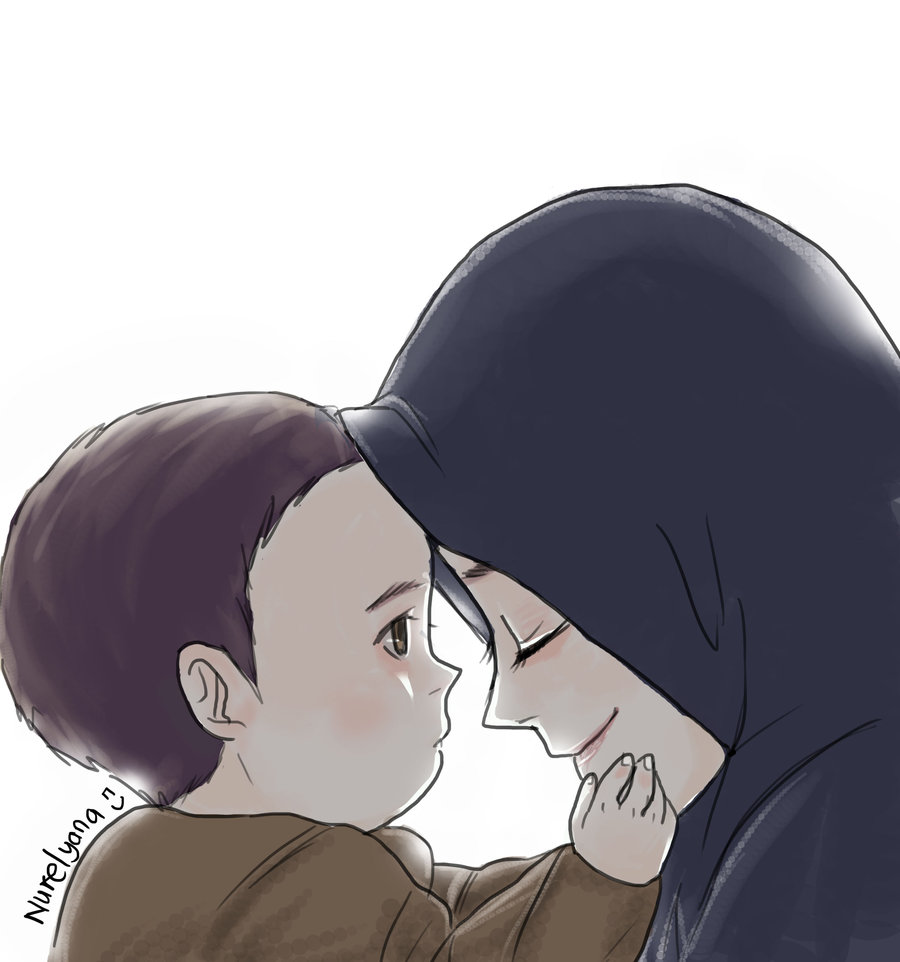 muslim-mother-and-child-drawing – Islamic Insights